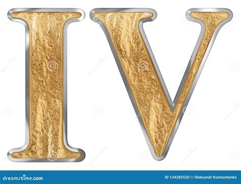Roman Numeral Iv Quattuor 4 Four Isolated On White Background 3d