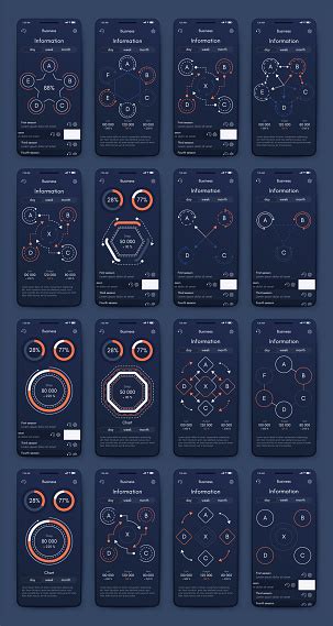 벡터 그래픽 인포그래픽은 6가지 옵션입니다 모바일 응용 프로그램 워크플로 레이아웃 다이어그램 배너 웹 디자인 6단계로 비즈니스 보고서를 만들기 위한 템플릿 0명에 대한 스톡