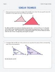 Understanding Similar Triangles: Properties, Ratios, and Missing | Course Hero
