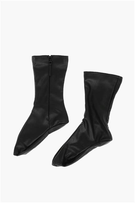Wolford Amina Muaddi Side Zip Faux Leather Socks Women Glamood Outlet