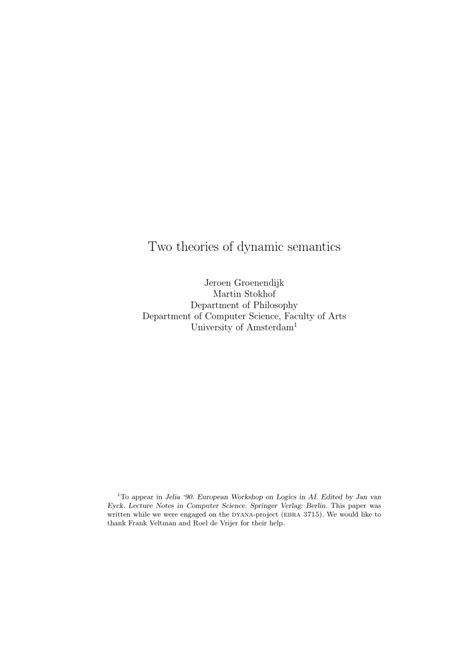 Pdf Two Theories Of Dynamic Semantics Pdf Two Theories Of Dynamic Semantics