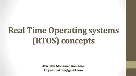 Real Time Operating Systems Rtos Concepts 1 Ppt