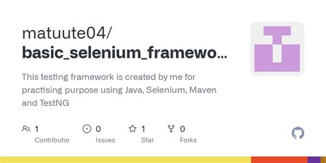 GitHub Matuute04 Basic Selenium Framework This Selenium Framework Is