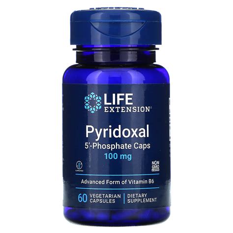 Life Extension Pyridoxal 5 Phosphate Caps 100 Mg 60 Vegetarian Capsules