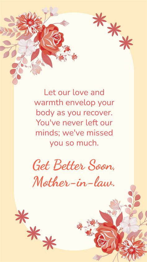 Get Well Soon Mother Quotes Free Mother Get Well Soon Message Template