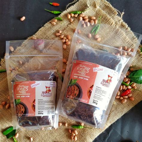 Jual Resep AMBU Bumbu Kacang Pical Pecel Lotek Khas Minang Kemasan 500 Gr Shopee Indonesia