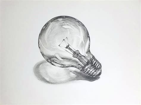 전구 소묘 드로잉 Drawing 개체묘사 예비반 기하학적 그림 어두운 예술 그림 미술 기법