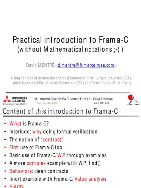 practical introduction to frama c without mathematical notations