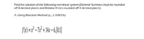 Solved Find The Solution Of The Following Non Linear Chegg