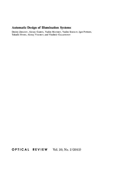 pdf automatic design of illumination systems
