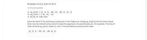 Problem 433 Part 5 Of 5 0010 Point Graded 1