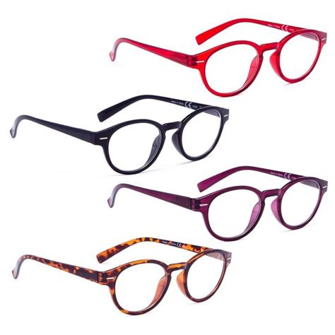 Reading Glasses Oval Retro Readers 4 Pack For Women Reading Glasses