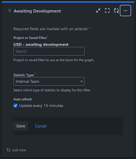 Project Dashboard Pie Chart Gadget Displaying In