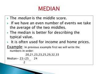 Mean Median Mode And Variance PPTX