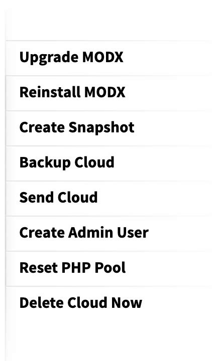 manage your clouds modx cloud support