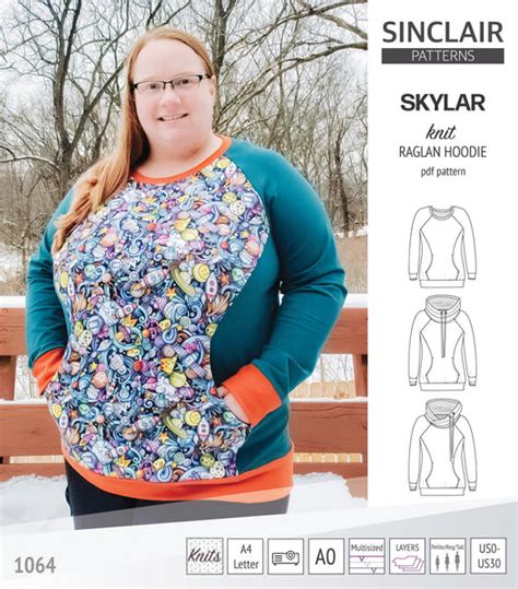 Skylar Knit Raglan Hoodie Pdf Sinclair Patterns