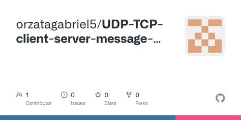 GitHub Orzatagabriel5 UDP TCP Client Server Message Management