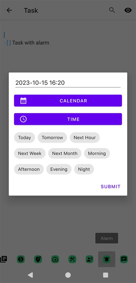 Alarm Plugin Zettel Notes