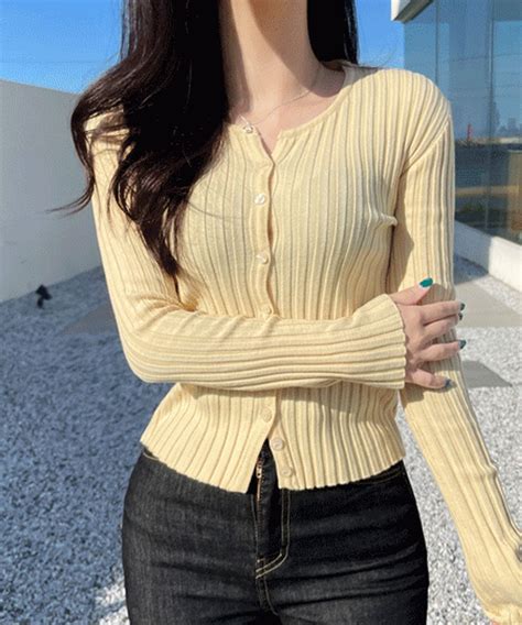 [6color] 비비 데일리 골지 단추 티셔츠