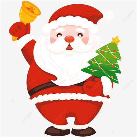 산타 클로스 크리스마스 트리 딸랑이 만화 일러스트 만화 일러스트 산타 일러스트 산타 Png 일러스트 및 Psd 이미지 무료