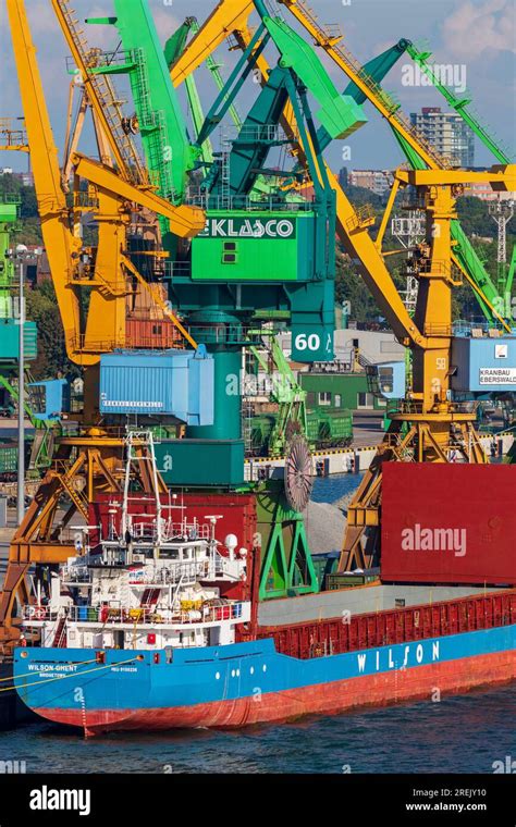 Cargo Ship Wilson Ghent Port Of Klaipeda Lithuania Europe Stock