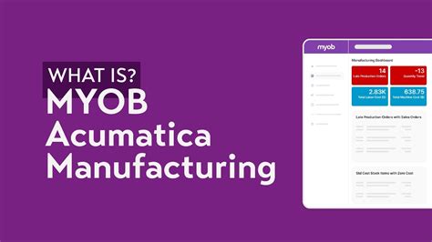 What Is Myob Acumatica Manufacturing Youtube