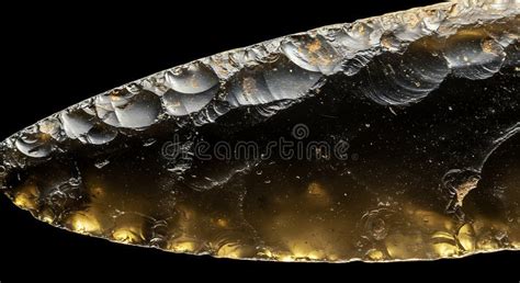 Dramatic Macro View Of A Knapped Obsidian Artifact Stock Illustration Illustration Of Glass