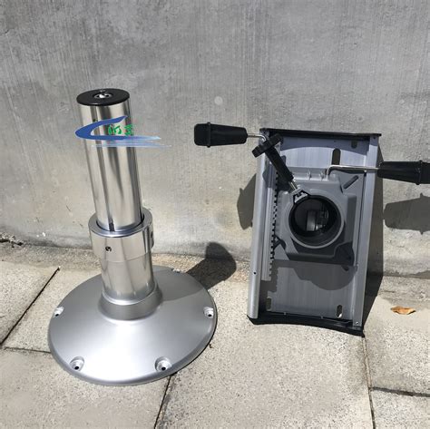 游艇 钓鱼船玻璃钢铝合金船用气动座椅底座升降旋转 常州觅尚船舶制造有限公司
