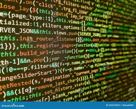 Software Engineer At Work Lines Of Html Code Visible Coding Programmer Abstract Background