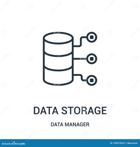 Data Storage Icon Vector From Data Manager Collection Thin Line Data Storage Outline Icon