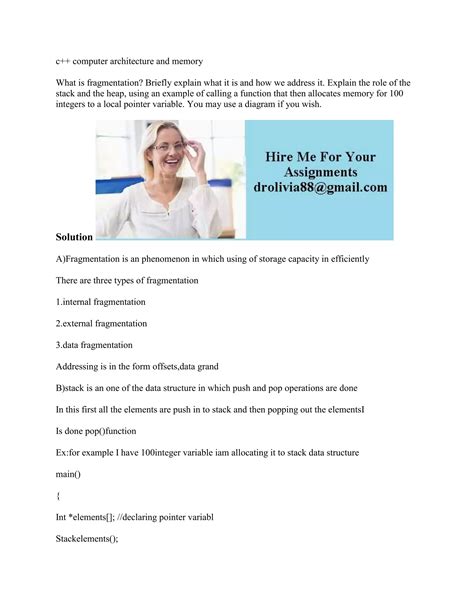 C Computer Architecture And Memory What Is Fragmentation Briefly Exdocx