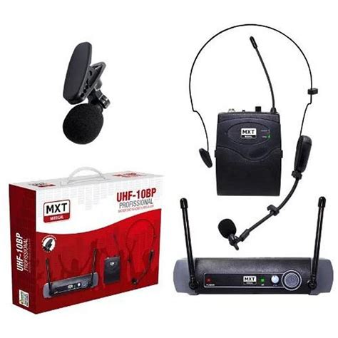 Microfone Sem Fio Duplo MXT Headset Lapela UHF 10BP NOVA TRIDA ELETRÔNICA