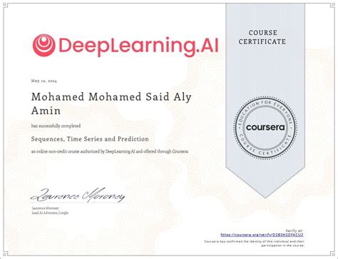 Mohamed Said Ali On Linkedin Deeplearning Tensorflow Certification