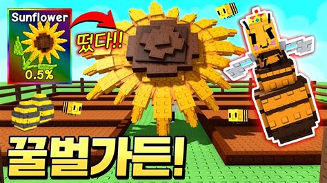 꿀벌들과 함께 초거대 꽃들이 등장했다 05 해바라기 바로뽑고 거대하게 키워버리기 로블록스 그로우어가든 Youtube