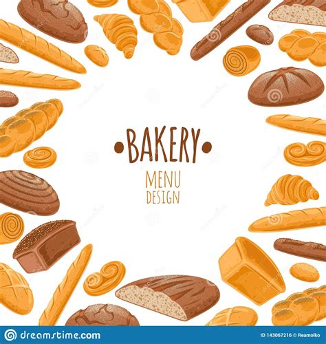 Fondo Del Pan Productos De La Panader a Del Vector Ilustración del