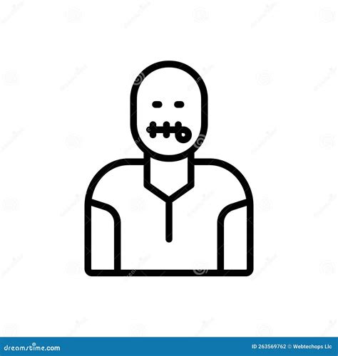 Black Line Icon For Secrets Mystery And Confidential Stock Vector