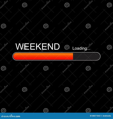 Weekend Loading Bar Infographics Design Element With Status Of Week Completion Hand Drawn