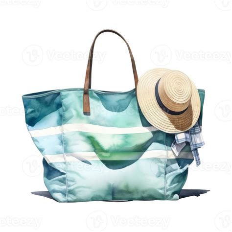 Beach Bag Summer Illustration Watercolor Style 46785607 Png