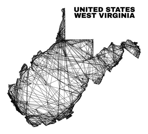 Hatched Irregular Mesh West Virginia State Map Stock Vector Illustration Of Political
