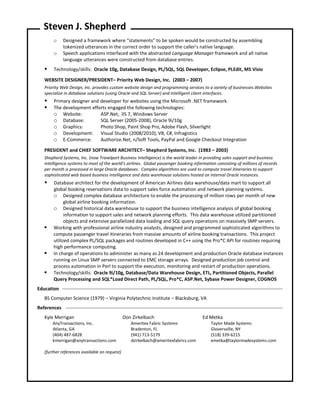 Steve Shepherd Resume PDF
