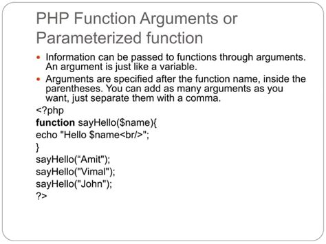 Functions In Php Pptx