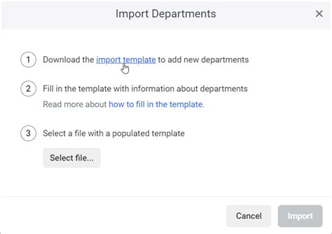 Importing Departments From An Excel File