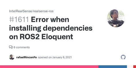 Error When Installing Dependencies On ROS Eloquent Issue IntelRealSense Realsense Ros