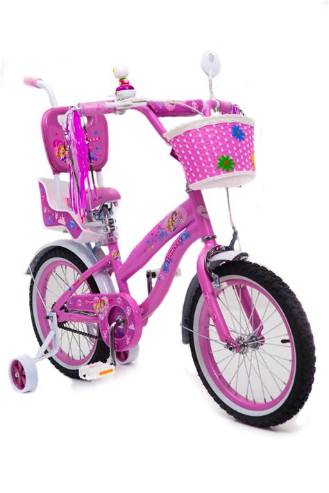 Испанский детский розовый велосипед для девочки Jasmine 16 дюймов от 6 лет с корзинкой и