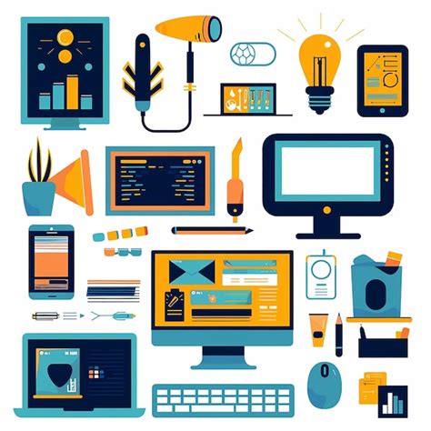 A Collage Of Various Electronic Devices Including A Computer And A