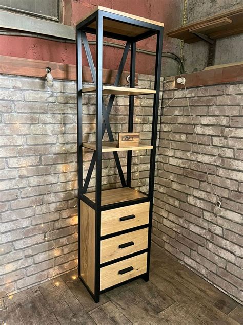 Стеллаж лофт, с ящиками, массив дуба в интернет-магазине Ярмарка ...
