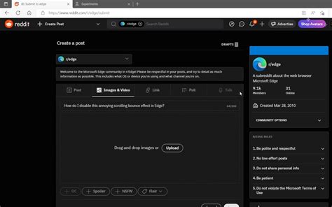How Do I Disable This Annoying Scrolling Bounce Effect In Edge Redge
