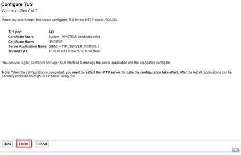 Enable Tls For Apache Using The Admin Configure Tls Wizard