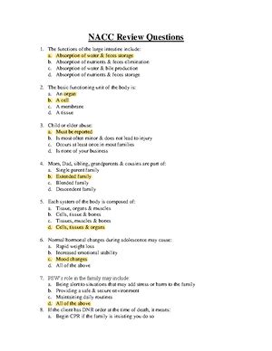 NACC PSW Final Exam Review Questions Quizlet Guide Studocu