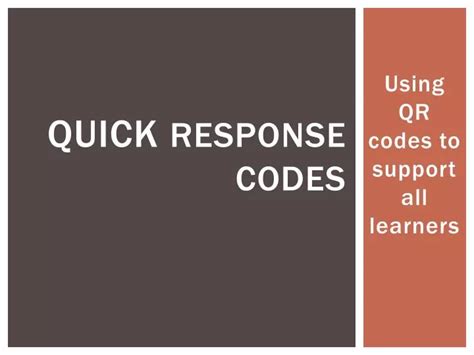 PPT Quick Response Codes PowerPoint Presentation Free Download ID
